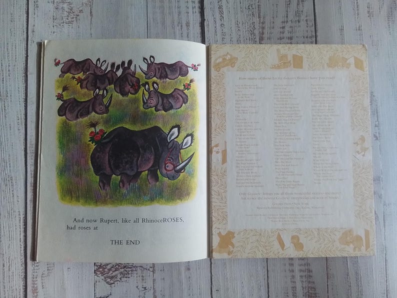 Rupert the Rhinoceros Little Golden Book / Vintage Rhino Book ...