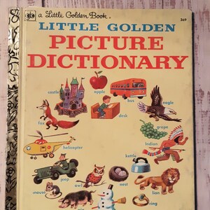 Vintage Little Golden Picture Dictionary Book 1977/ Vintage Dictionary ...