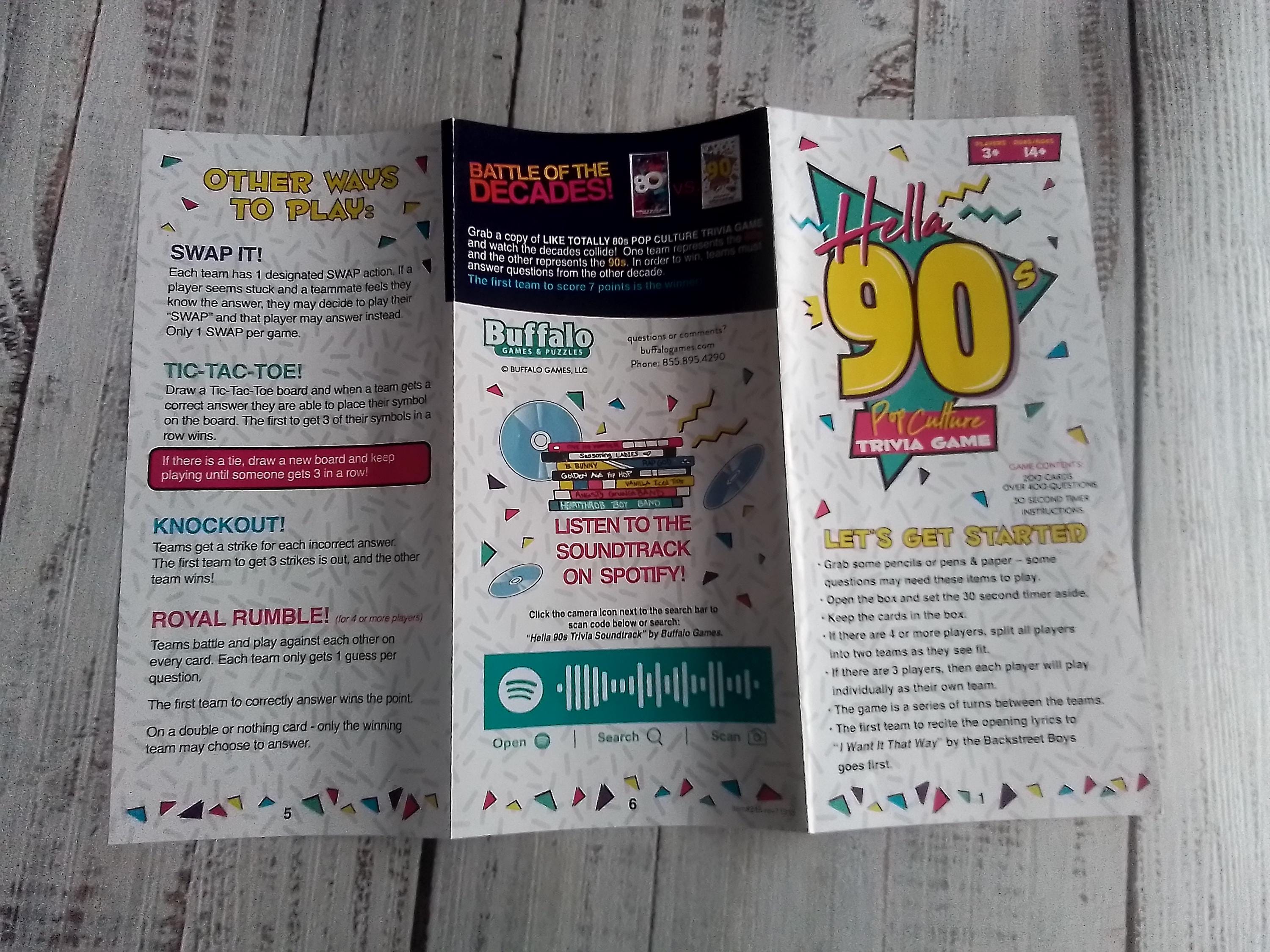 Vintage 90's Pop Culture Trivia Game / Vintage 90's Culture Party ...