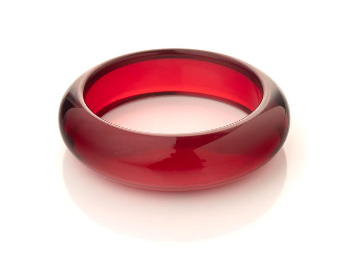 Red Baltic Amber Bangle: Polished Cherry Amber Cuff (60mm) - Etsy