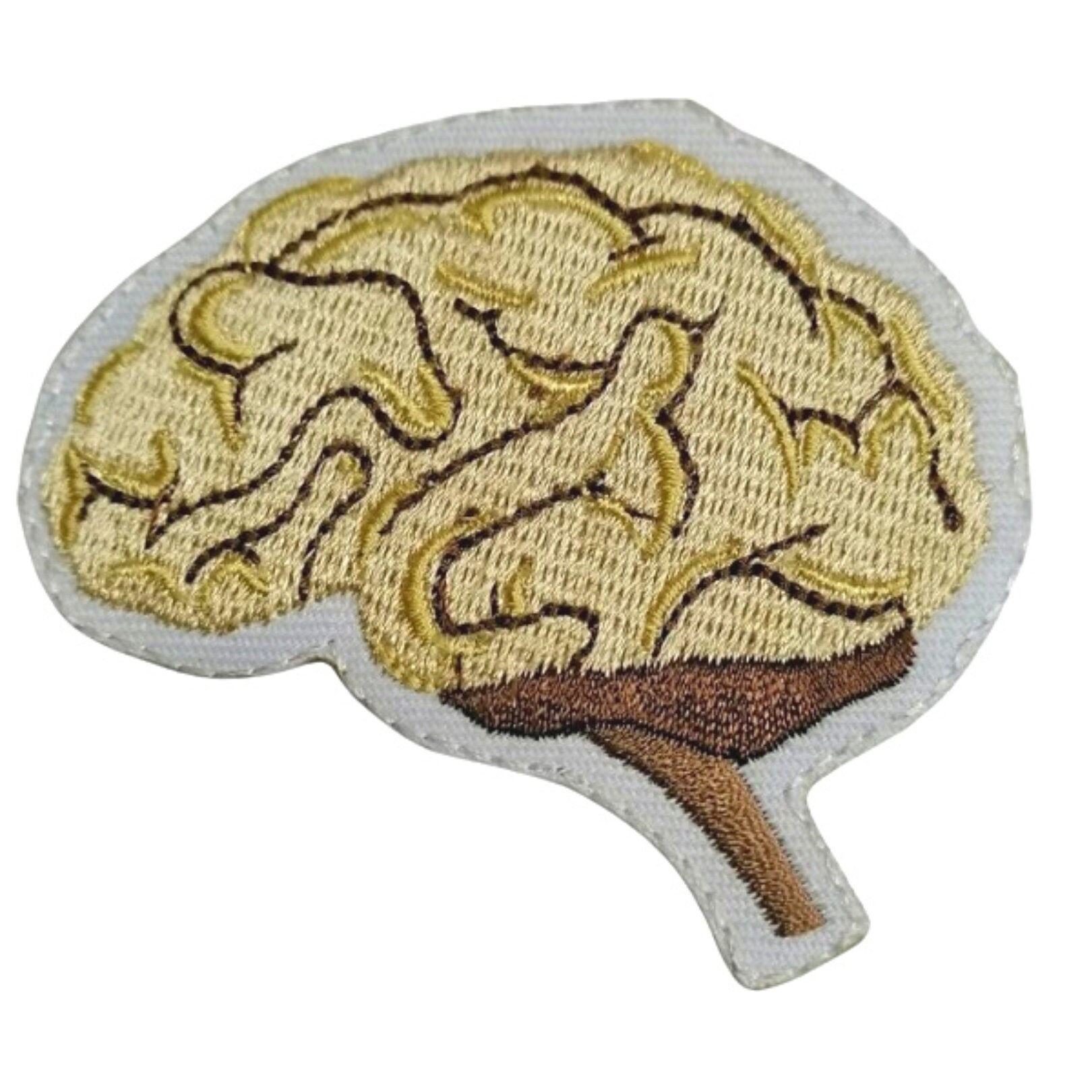 Brain Human Body Organs Red Gold Badge Iron on Sew on Embroidered Patch ...