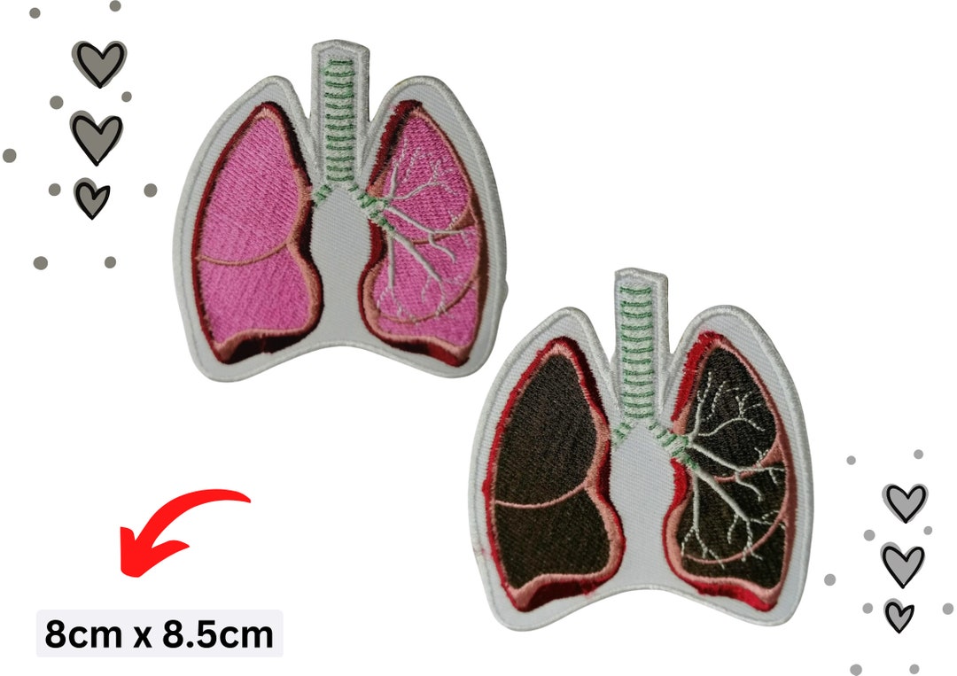 Lungs Human Body Organs Badge Iron on Sew on Embroidered Patch for ...