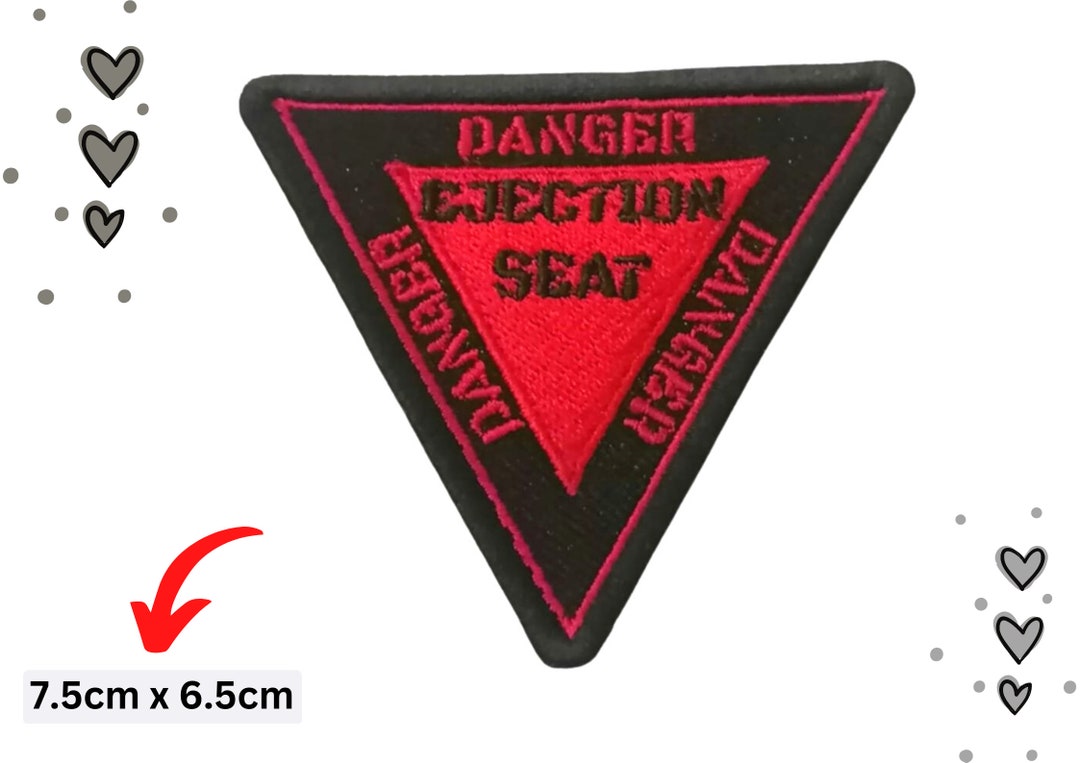 Danger Ejection Seat Badge Iron on Sew on Embroidered Patch for Clothing Jacket Shirt Jeans ...