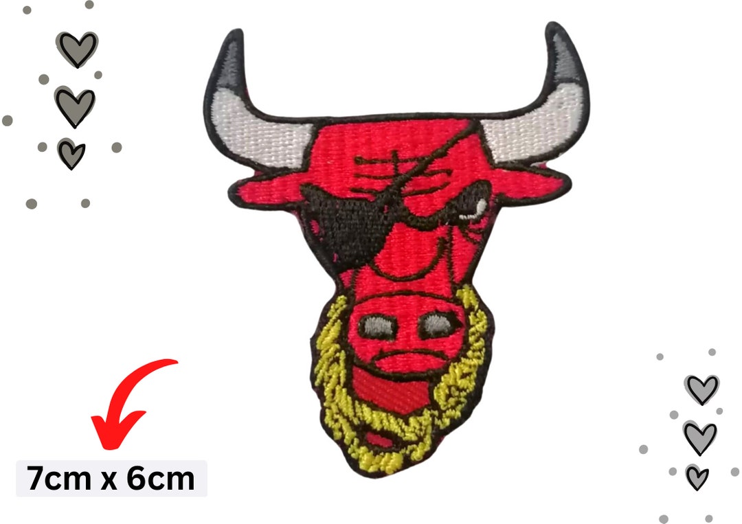 Angry Bull Face With Eye Patch Badge Iron on Sew on Embroidered Patch ...