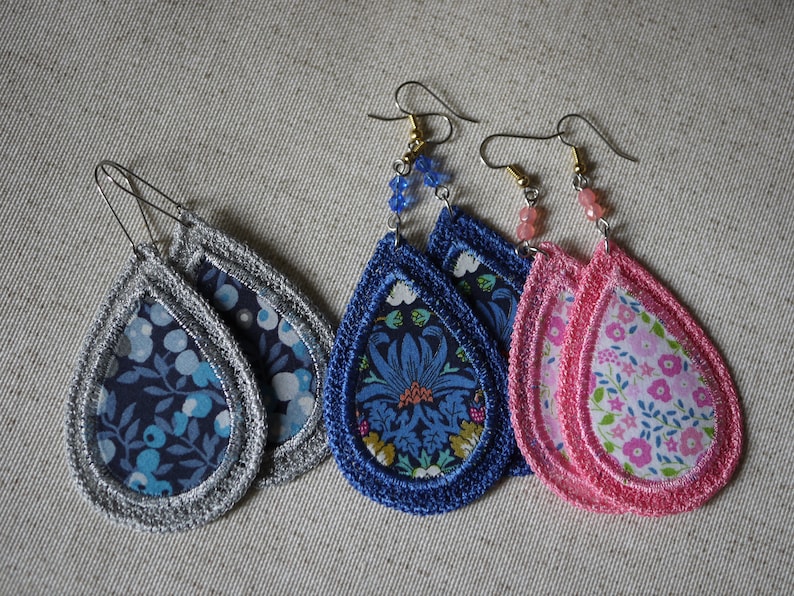 FSL Drop Earrings Machine Embroidery Design, Machine Embroidery Files ...