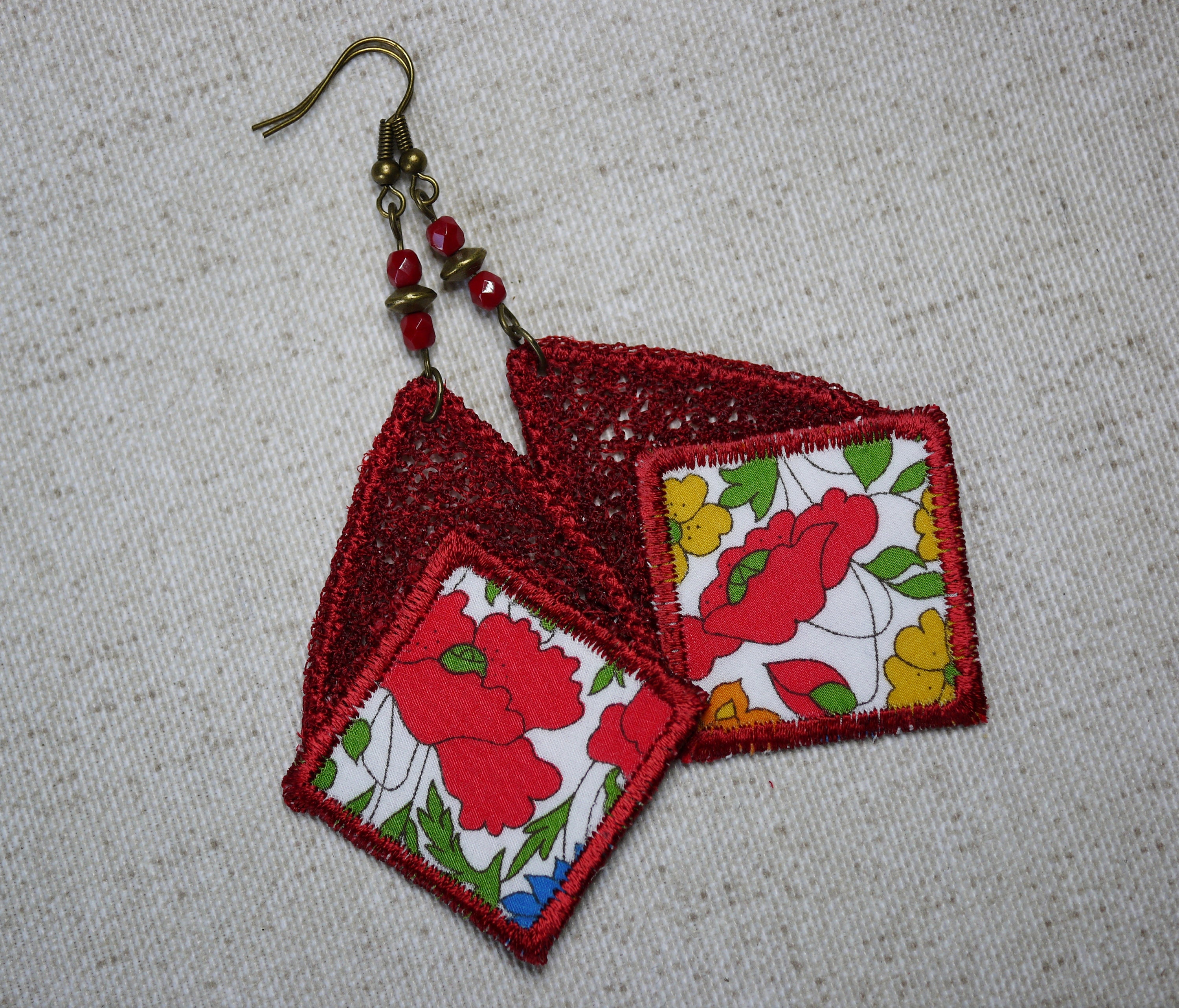 Machine Embroidery Design Earrings Drops Tears Diamonds in FSL and ...