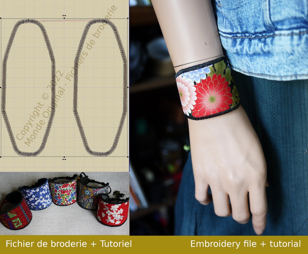 Cuff Bracelet Machine Embroidery Design, Machine Embroidery Files - Etsy