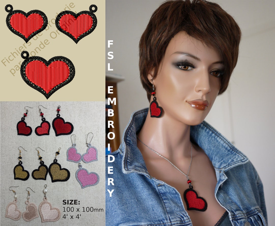 Set FSL Heart Machine Embroidery Design, Machine Embroidery Files - Etsy