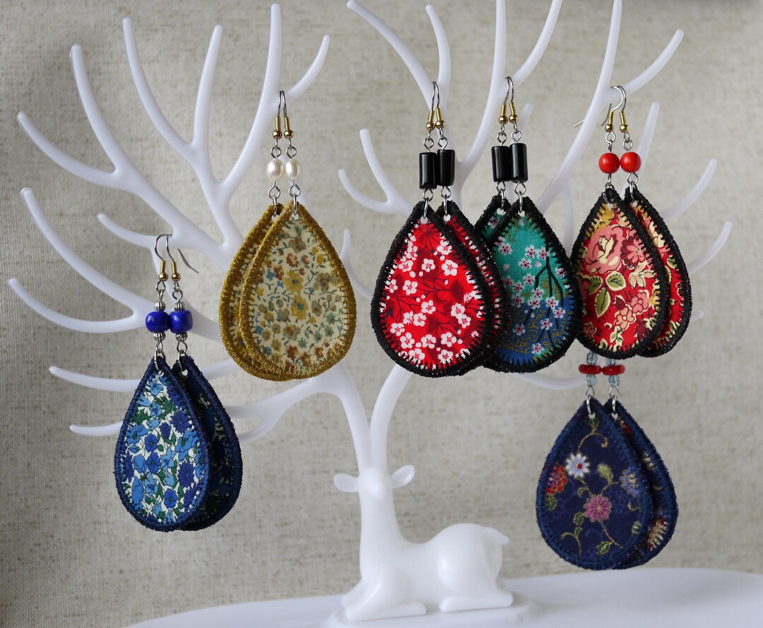 Drop Earrings Machine Embroidery Design, Machine Embroidery Files - Etsy