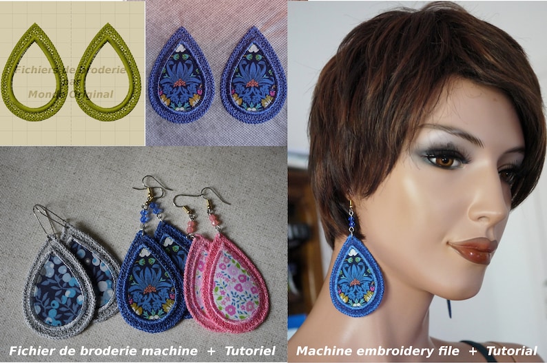 FSL Drop Earrings Machine Embroidery Design, Machine Embroidery Files ...