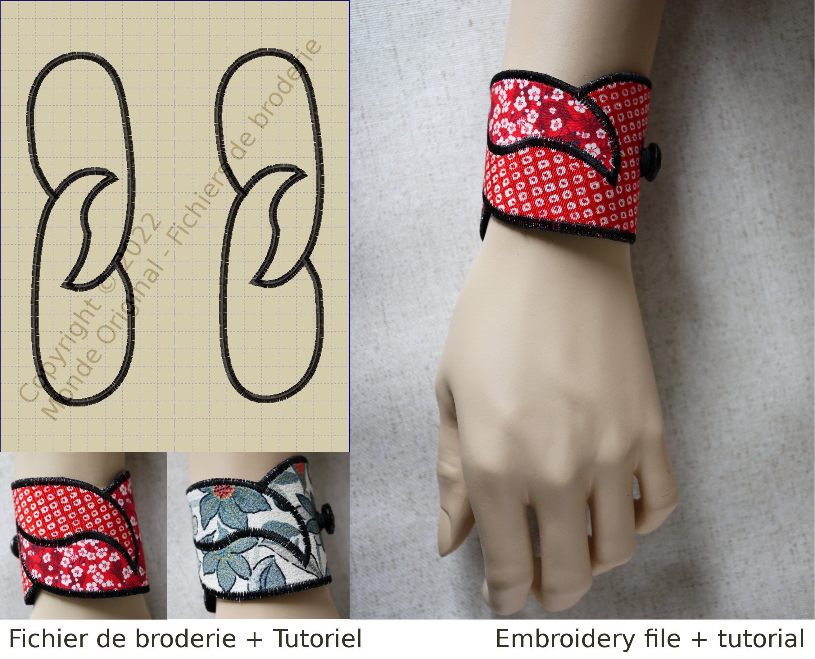 Cuff Bracelet Machine Embroidery Design, Machine Embroidery Files - Etsy