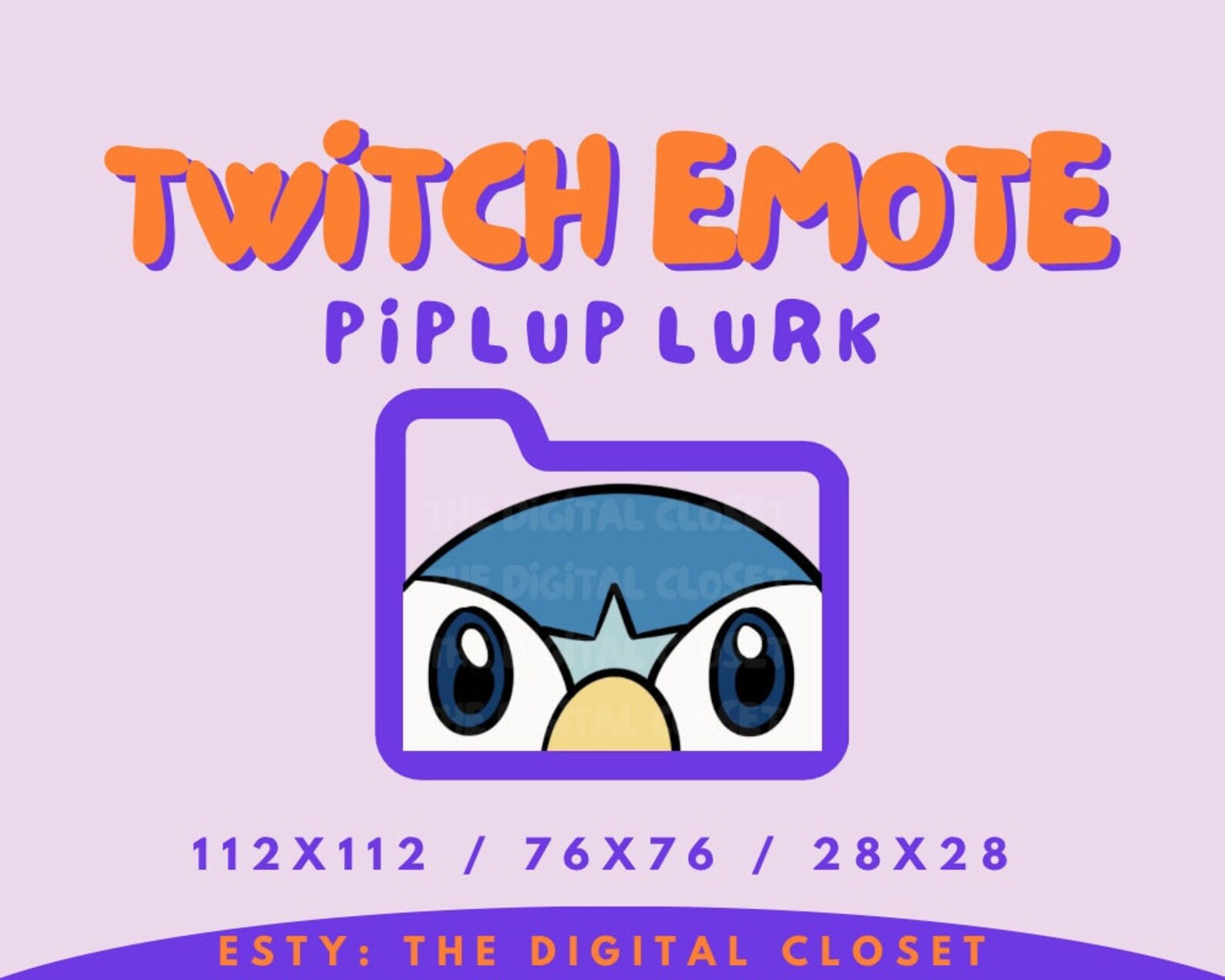 Piplup From Pokémon Lurk Emote for Twitch, Discord, Youtube, Streamers ...