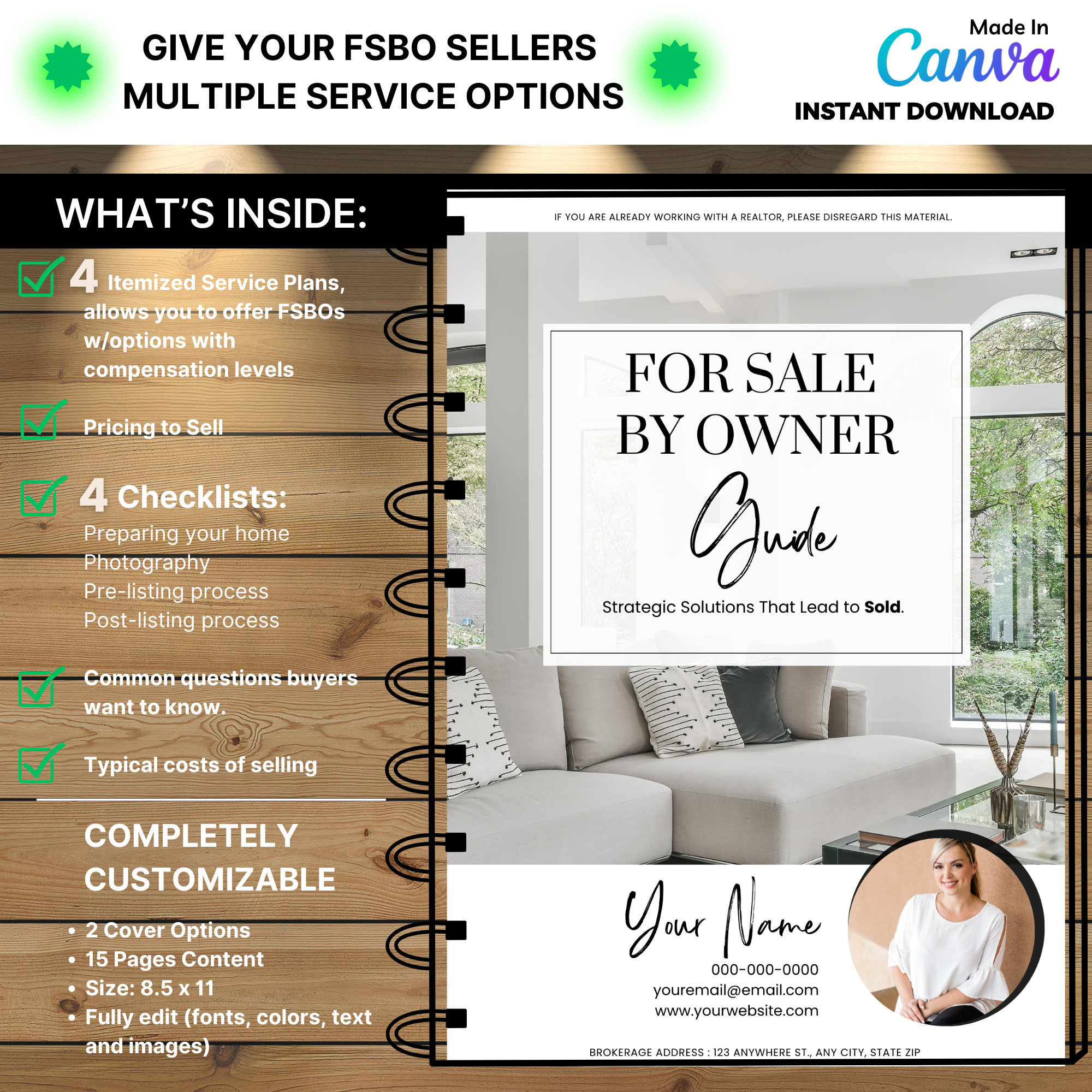 15 Page FSBO Seller Guide With Service Plan Options | Seller ...