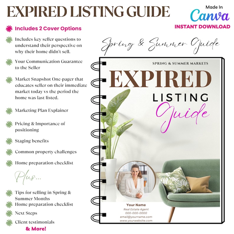 Expired Listing Seller Guide | Real Estate Marketing Canva Template ...