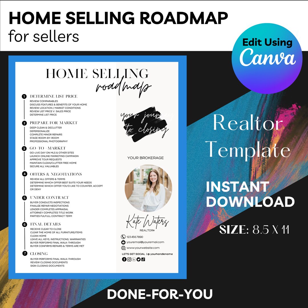 Home Selling Roadmap for Real Estate Agents Templates for Sellers ...