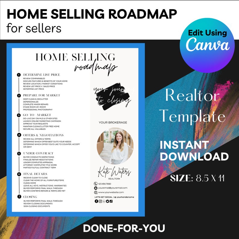 Home Selling Roadmap for Real Estate Agents Templates for - Etsy