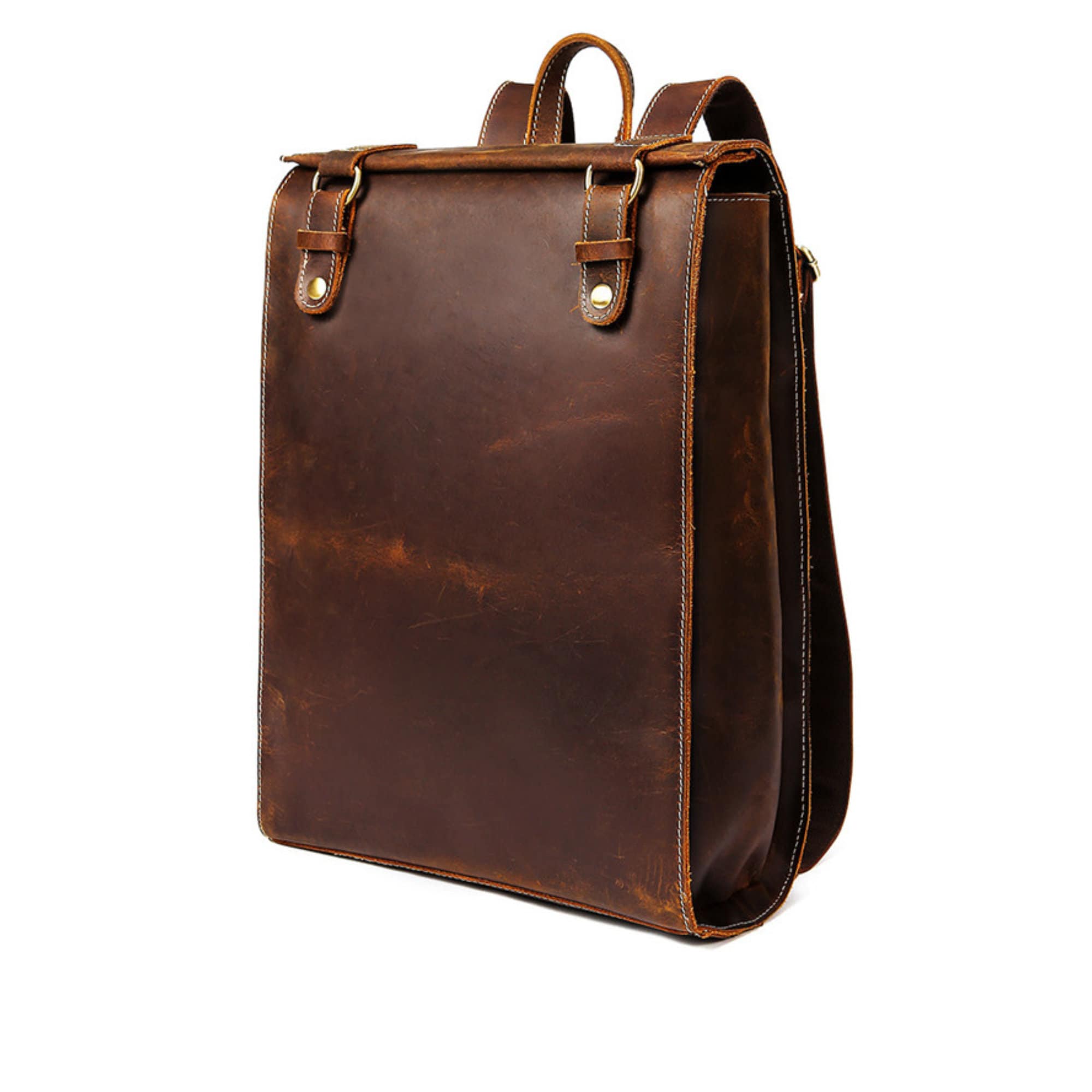 Slim Leather Laptop Backpack for Men Brown Full Grain Genuine - Etsy ...