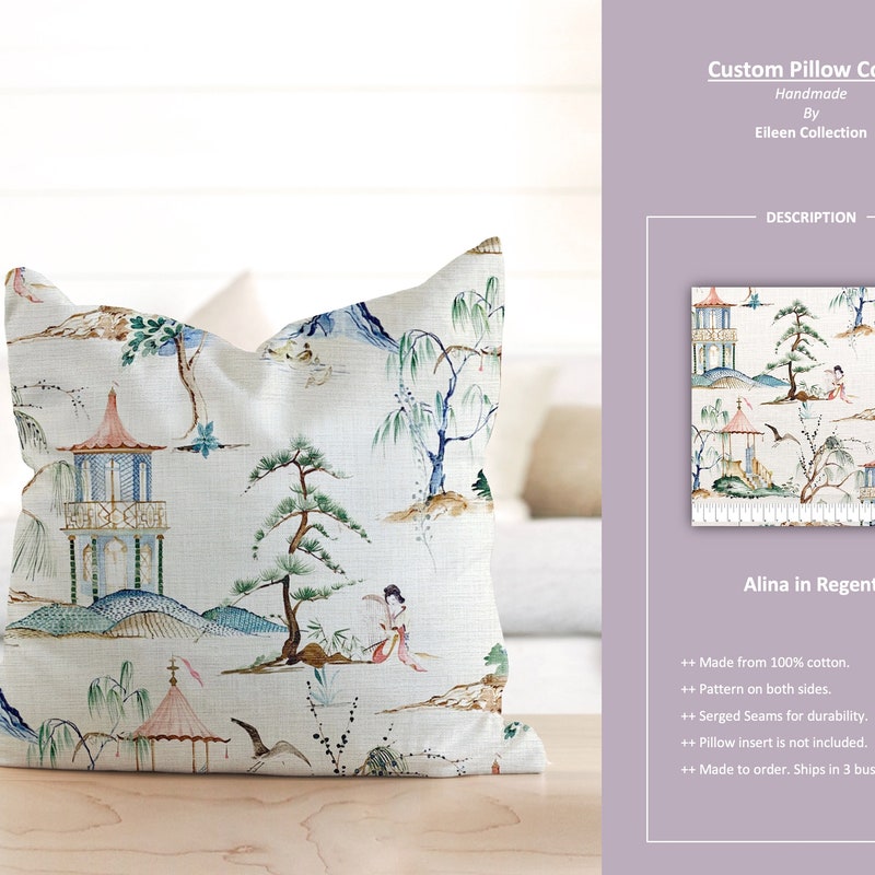 Asian Toile Pillow - Etsy