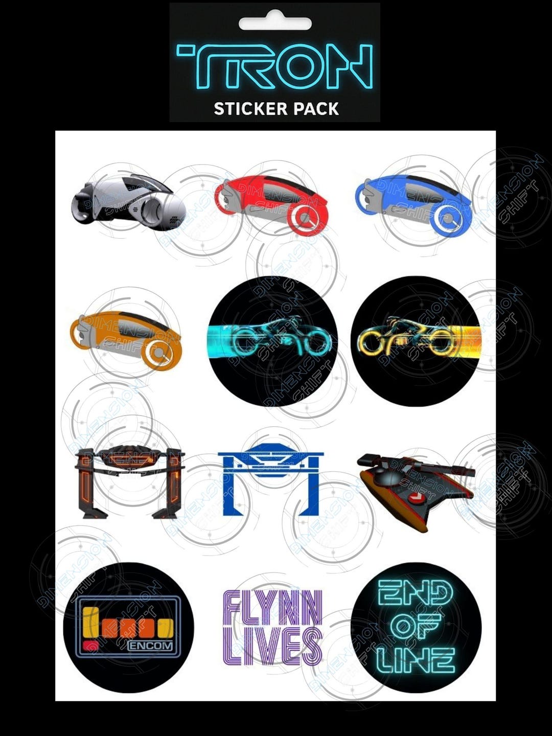 Tron Sticker Pack: Identity Disc, Lightcycle, Light Suit Decals ...