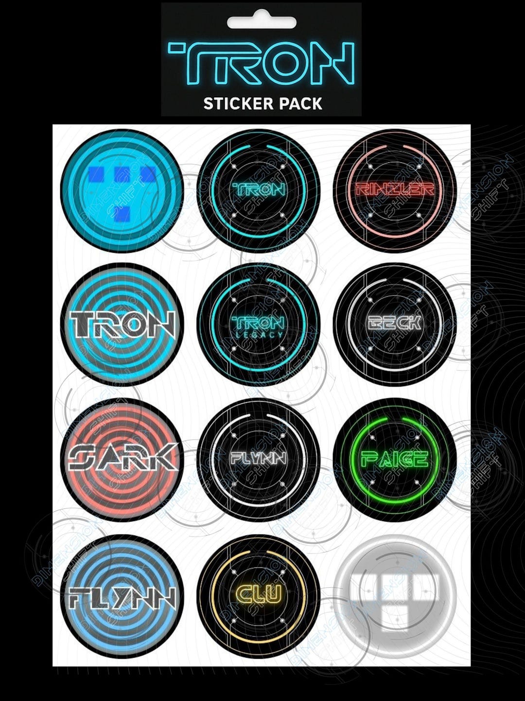 Tron Identity Disc Stickers: Printable Neon Character Decals (digital ...