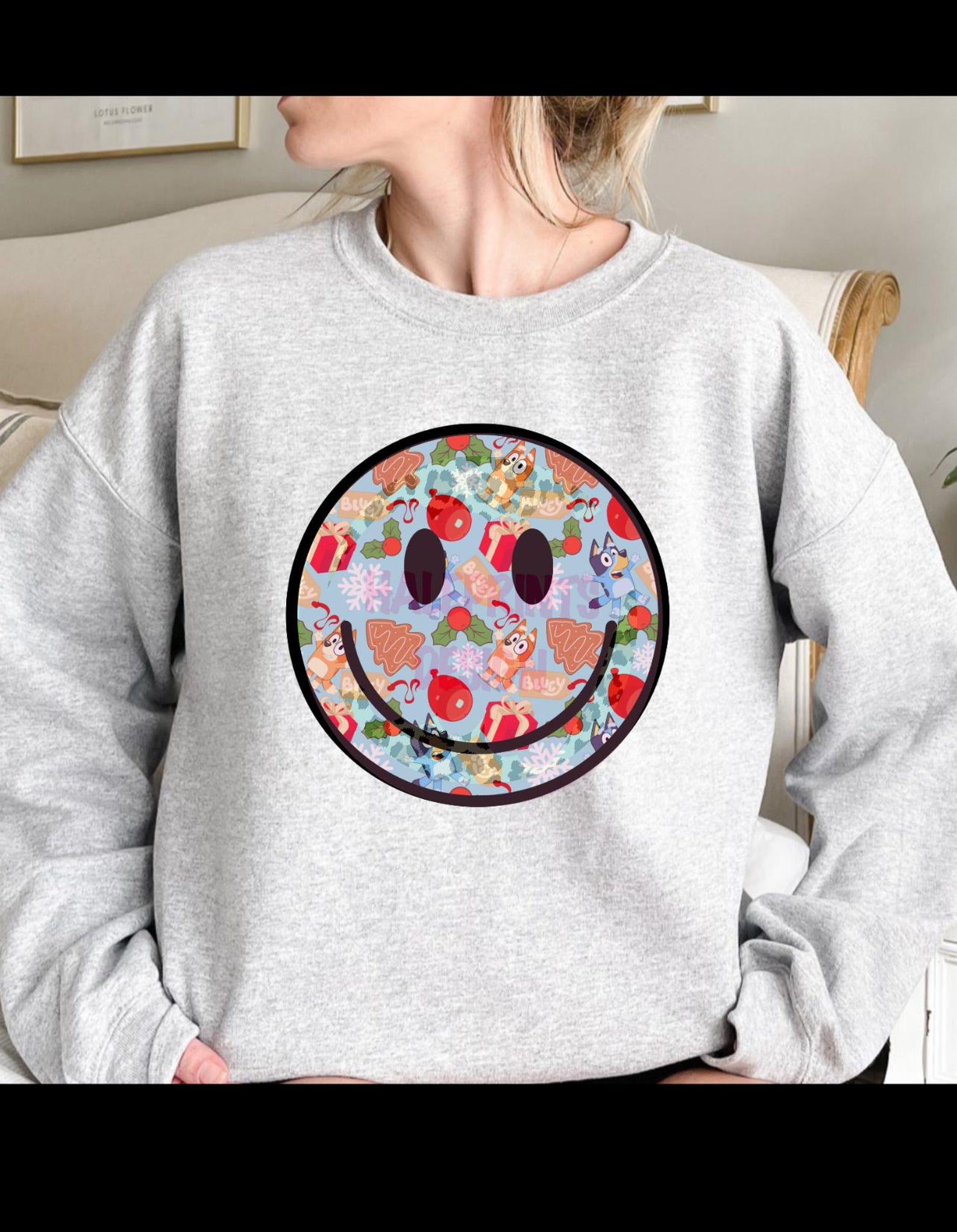 Bluey Christmas Smiley Png - Etsy