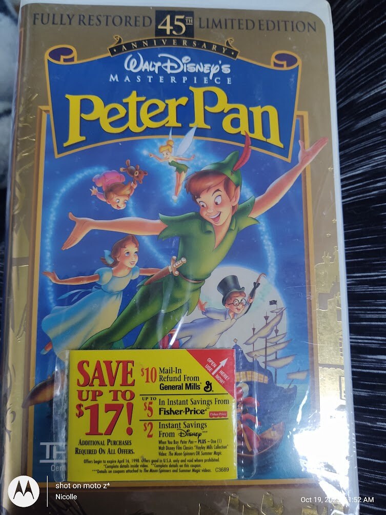 RARE Factory Sealed Disney's Masterpiece Peter Pan VHS 45th Limited ...