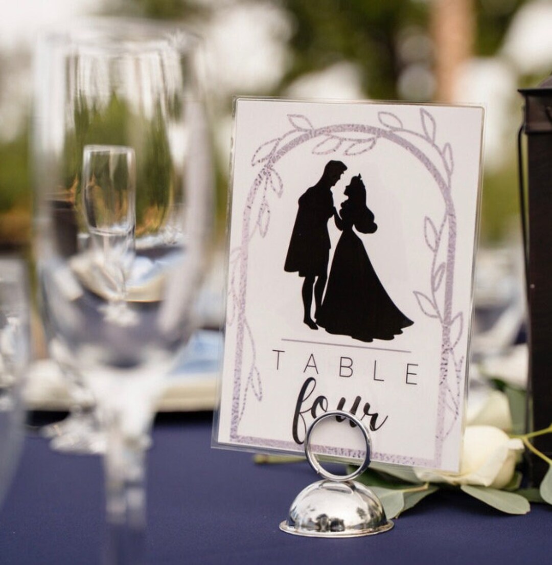 DIGITAL DOWNLOAD Fairytale Wedding Table Numbers ; Princess Couples ...