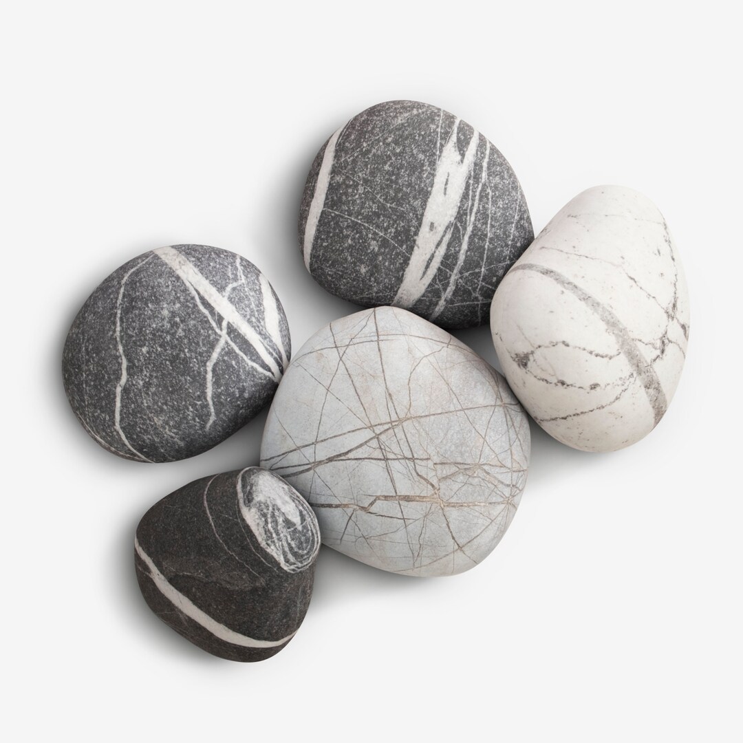 Set of 5 Large Rocks Stone Pillows, Home Decoration, Pebble, Living ...