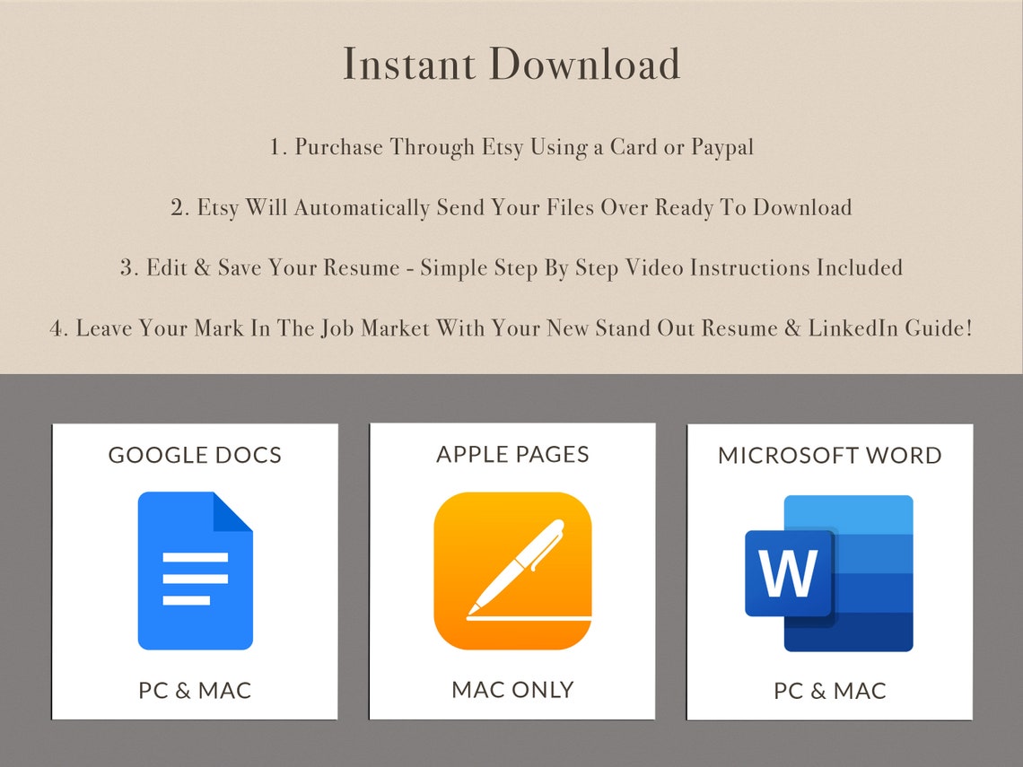 One Page Resume Template Google Docs, Word Resume, Apple Pages, Google ...