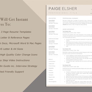 One Page Resume Template Google Docs, Word Resume, Apple Pages, Google ...