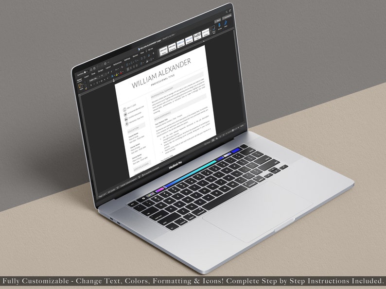 Modern Professional Resume Template Google Docs Microsoft Word Pages