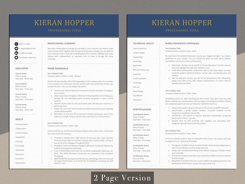 Resume Template Google Docs, Word, Pages, Executive, Teacher, Manager ...