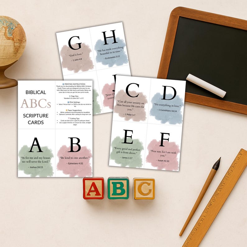 ABC Scripture Flashcards & Posters: Christian Homeschool Learning (PDF ...