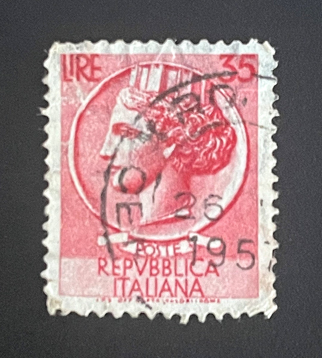 Italy Stamp, 35 Lira, Used, 1953 Rare Serie Siracusana - Etsy