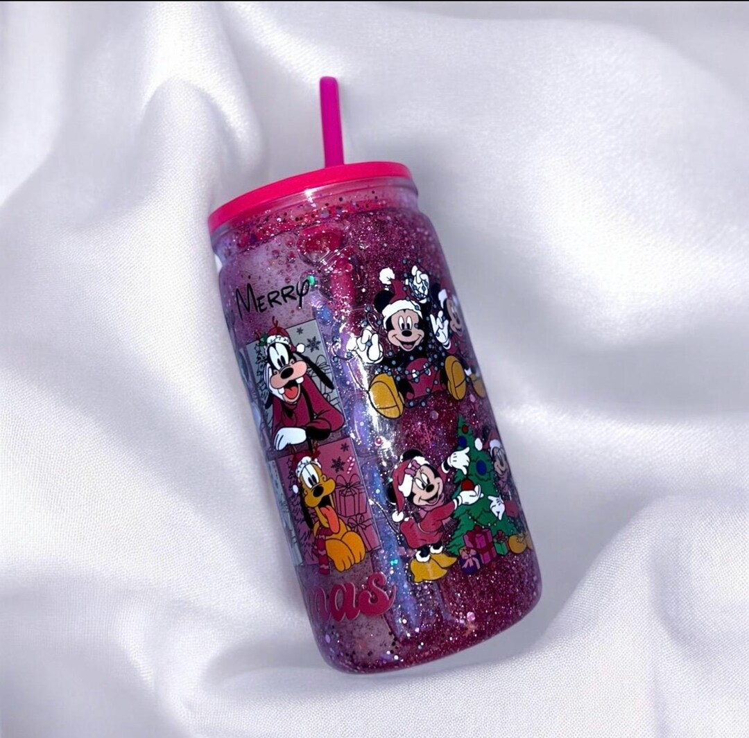 Mickey and Minnie Mouse Snowglobe | Acrylic Tumbler Can | 16oz | Disney ...