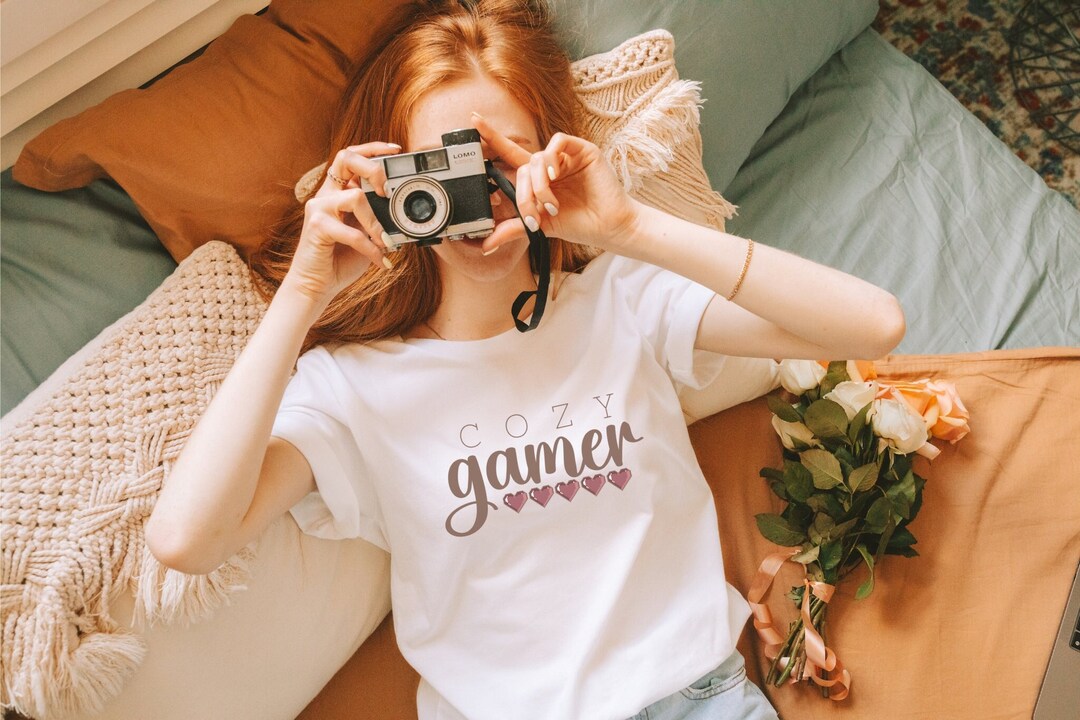 Cozy Gamer Tshirt, Hearts Gamer Shirt, Gamer Girl Shirt, Cozy Girl ...
