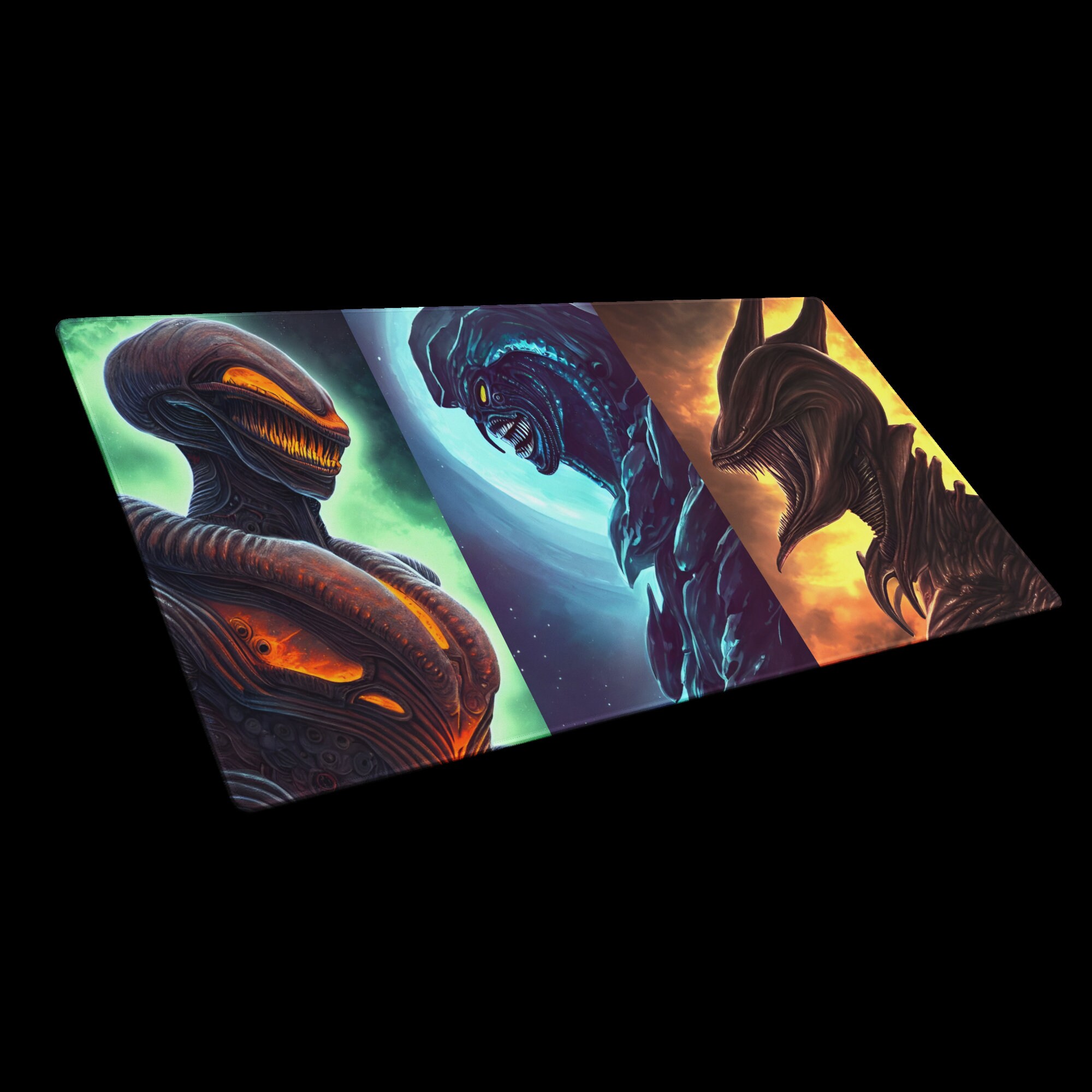 Sinister Aliens Gaming Mouse Pad | Extra Large - 18'' X 36'' | Fantasy ...