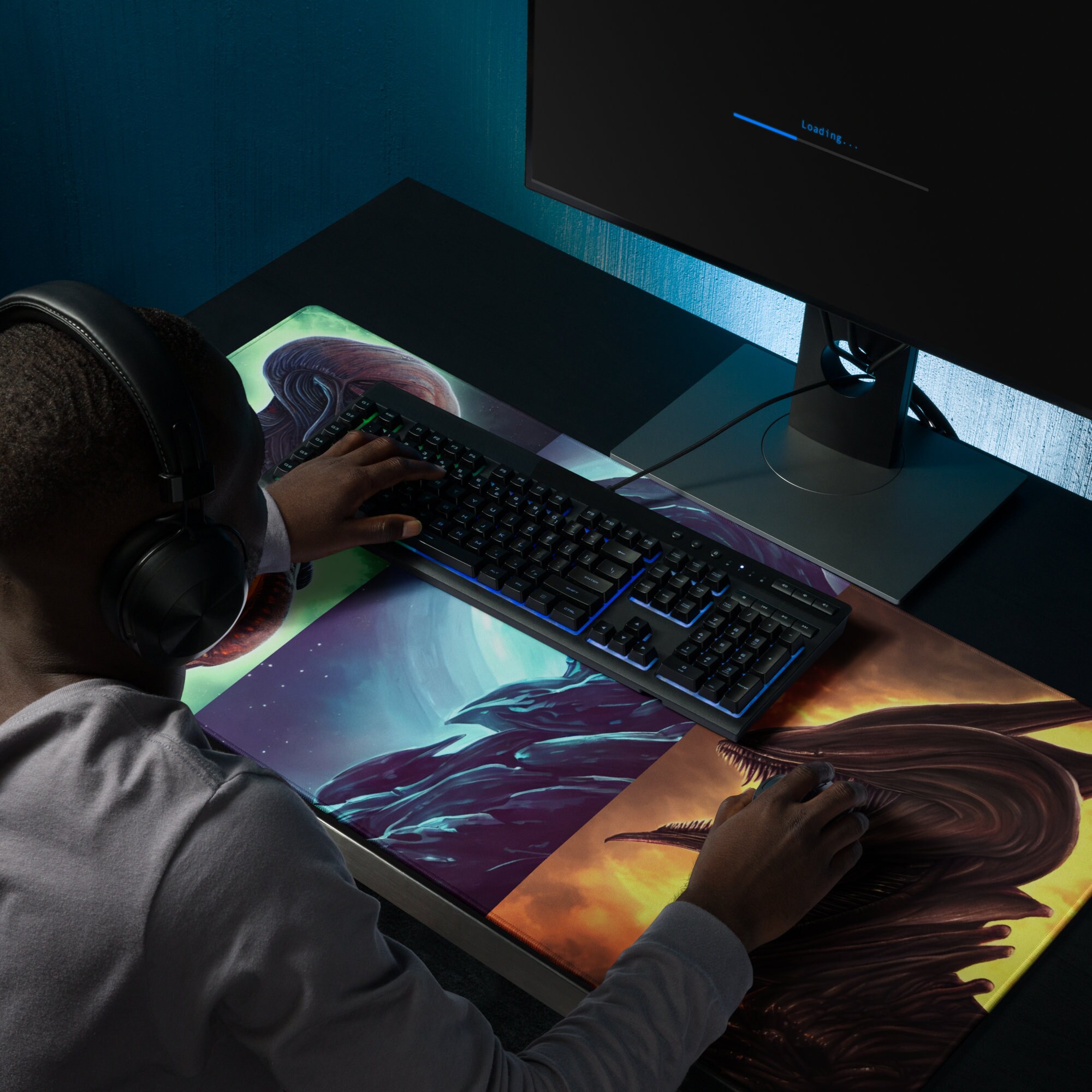Sinister Aliens Gaming Mouse Pad | Extra Large - 18'' X 36'' | Fantasy ...