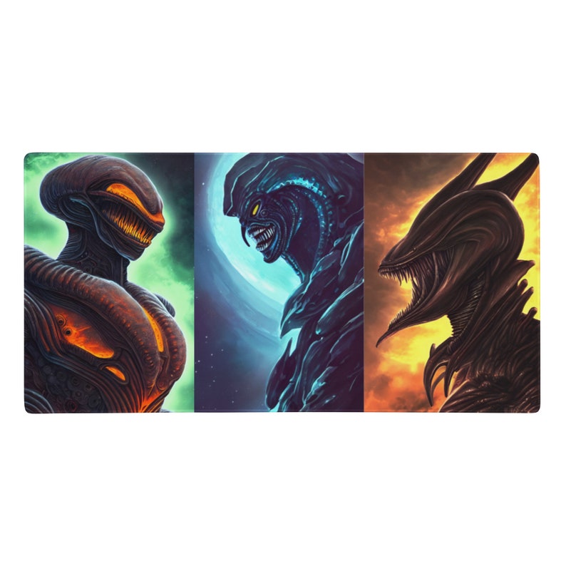 Sinister Aliens Gaming Mouse Pad | Extra Large - 18'' X 36'' | Fantasy ...