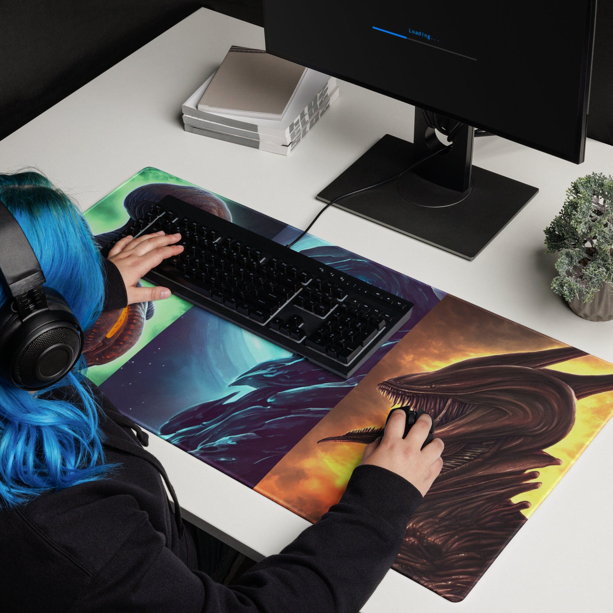 Sinister Aliens Gaming Mouse Pad | Extra Large - 18'' X 36'' | Fantasy ...