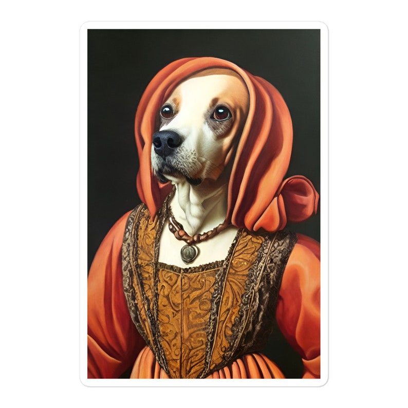 Renaissance Dog Sticker | Hilarious Realistic Render | Multiple Size ...