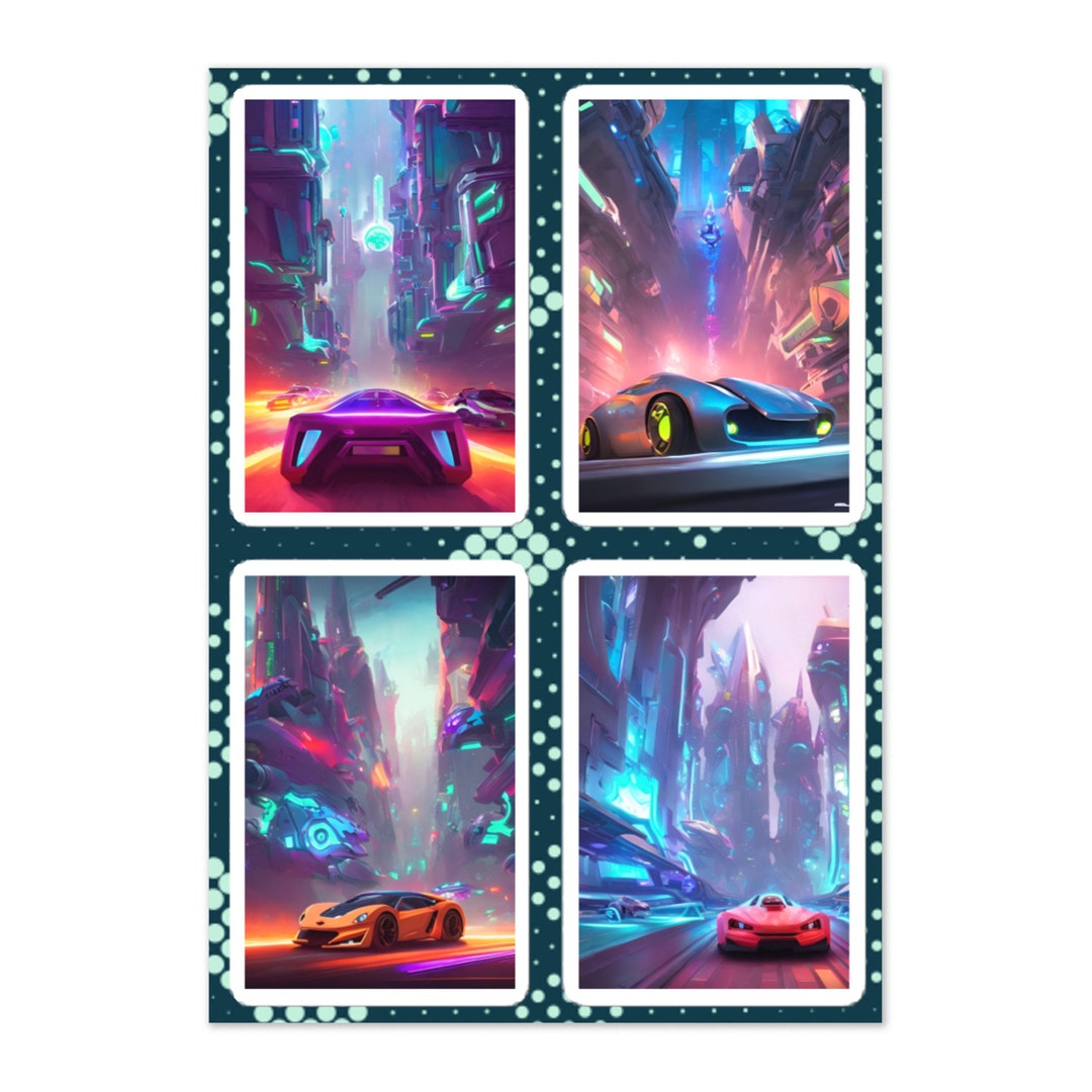 Futuristic Concept Cars Sticker Sheet | Surreal & Abstract Art ...