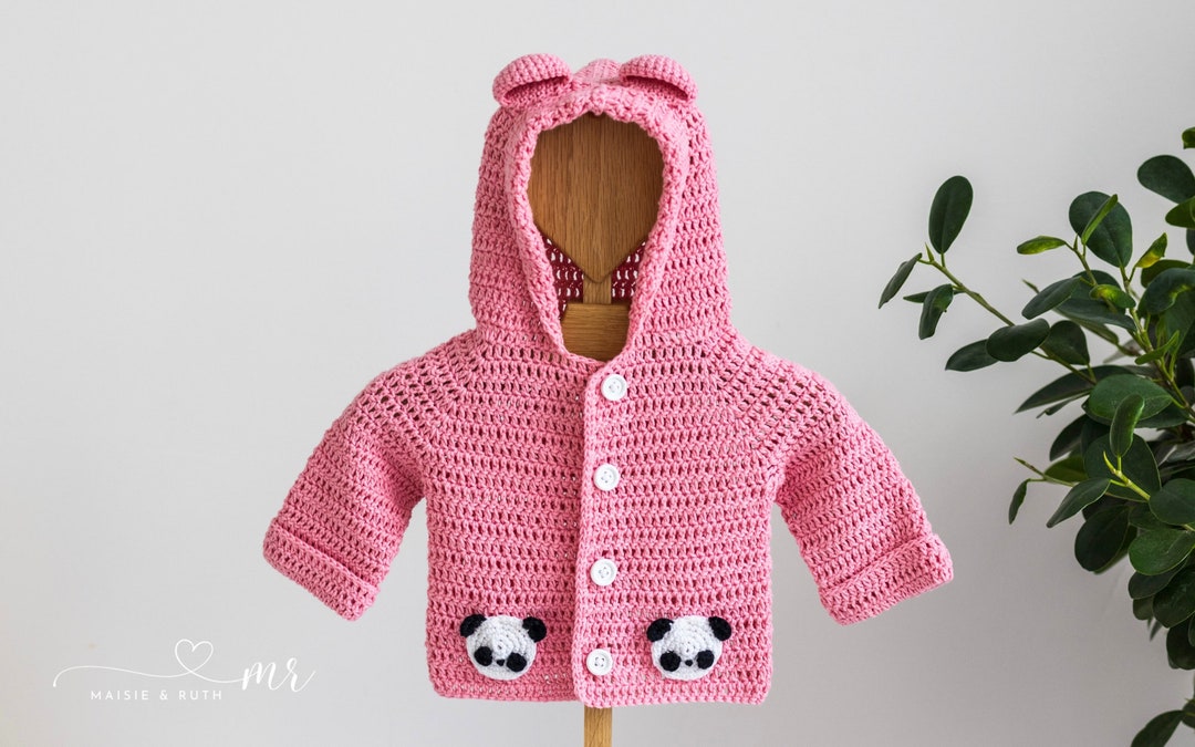 CROCHET PATTERN VIDEO Crochet Panda Baby Cardigan Pattern Crochet Baby ...