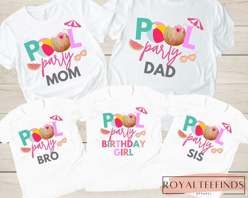 Pool Party Birthday Shirt Girl Pool Party Birthday T-shirt - Etsy