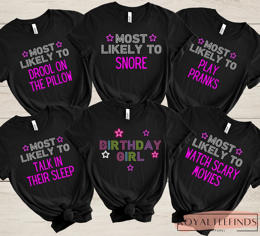 Sleepover Birthday Slumber Party Birthday Shirt Sleepover Party Tshirt
