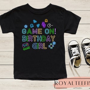 Arcade Party Birthday Shirt Neon Glow Tshirt Retro Video Gaming Arcade ...