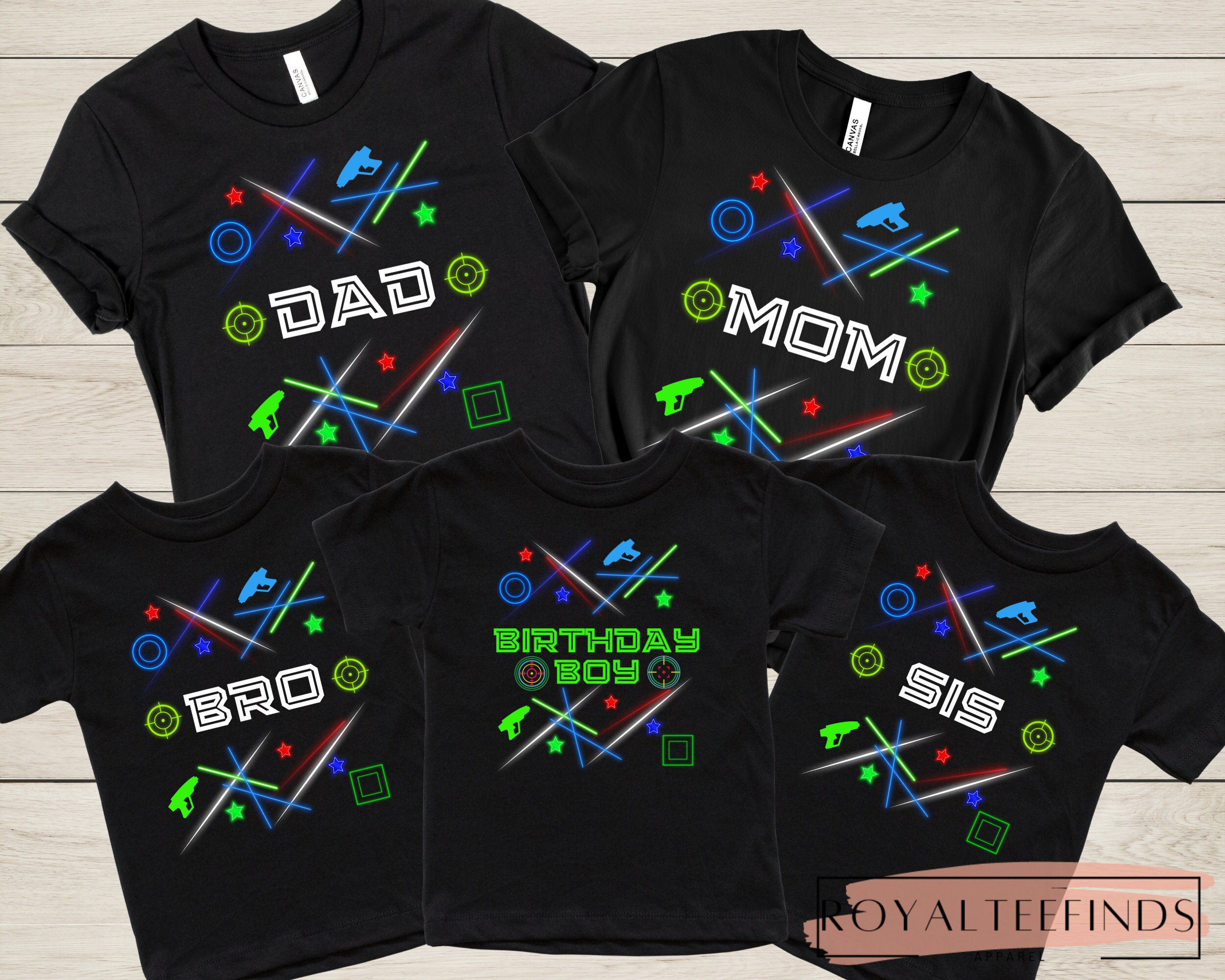 Laser Tag Birthday Shirt Neon Glow Birthday Arcade Birthday Tshirt ...