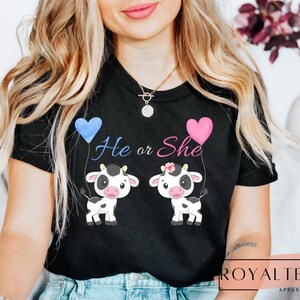 Baby Cow Gender Reveal Shirt Cow Baby Shower Shirt Farm Animal Gender ...