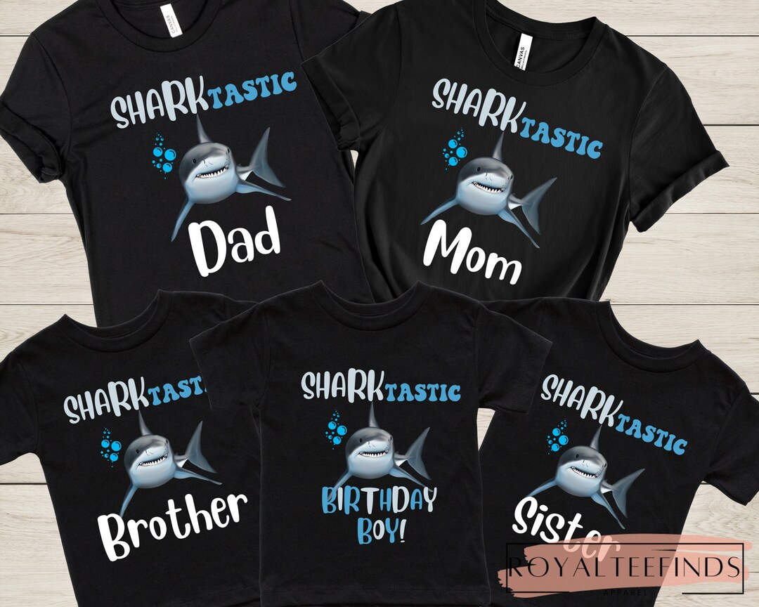 Shark Birthday Shirt Sharktastic Birthday Tshirt Shark Party Family ...