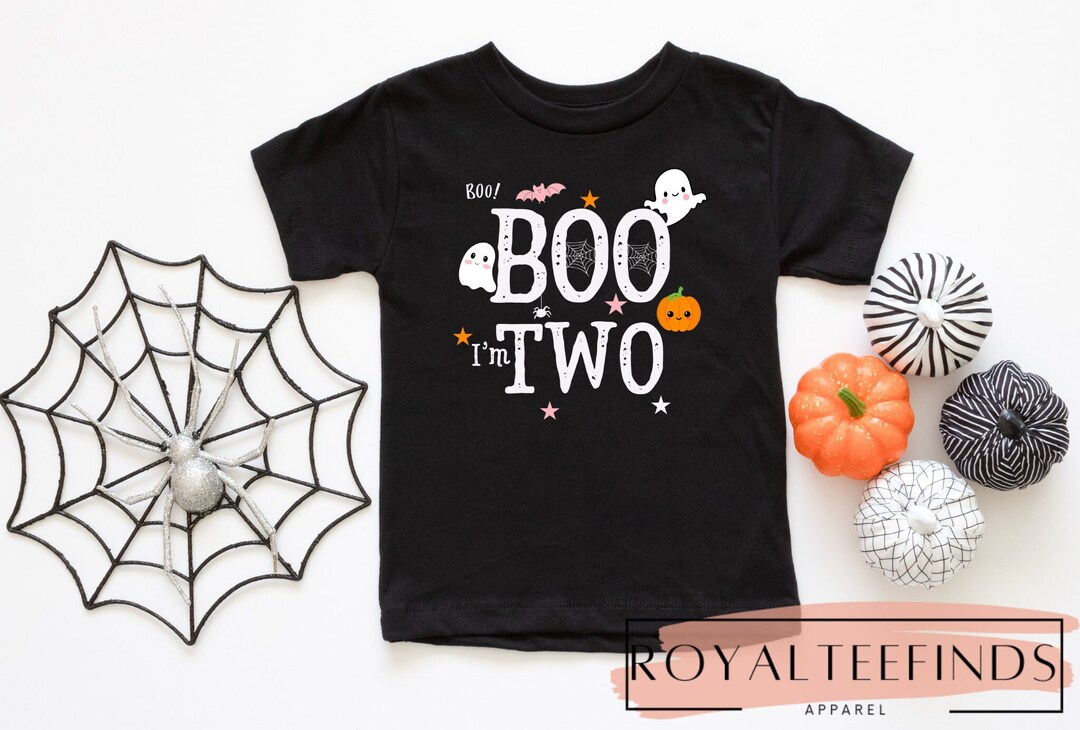 Boo I'm Two Shirt Spooky Two Birthday 2nd Birthday Shirt Kids Halloween ...
